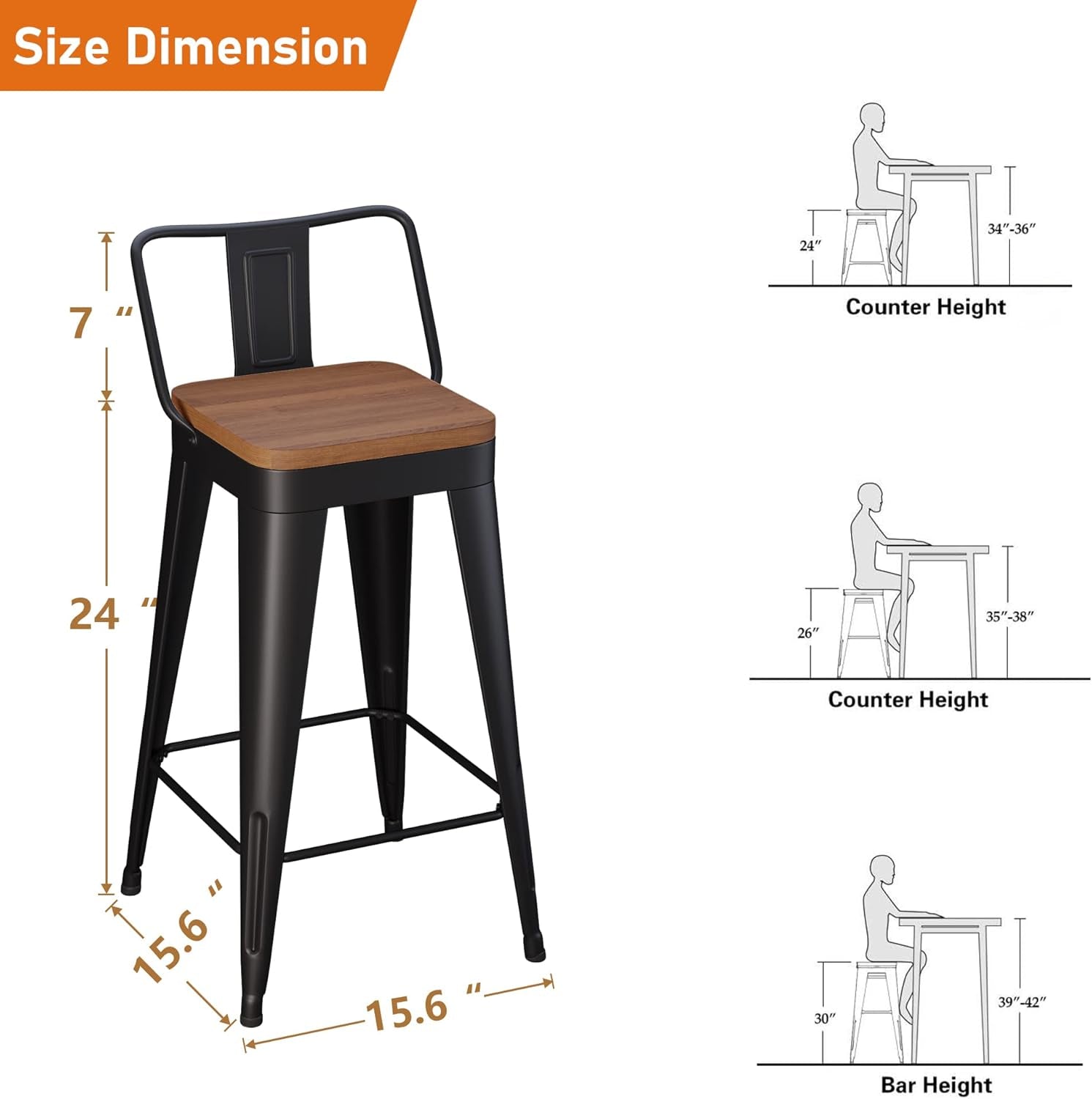 Modern Stackable Metal Bar Stools Set of Four – H&A Outlet